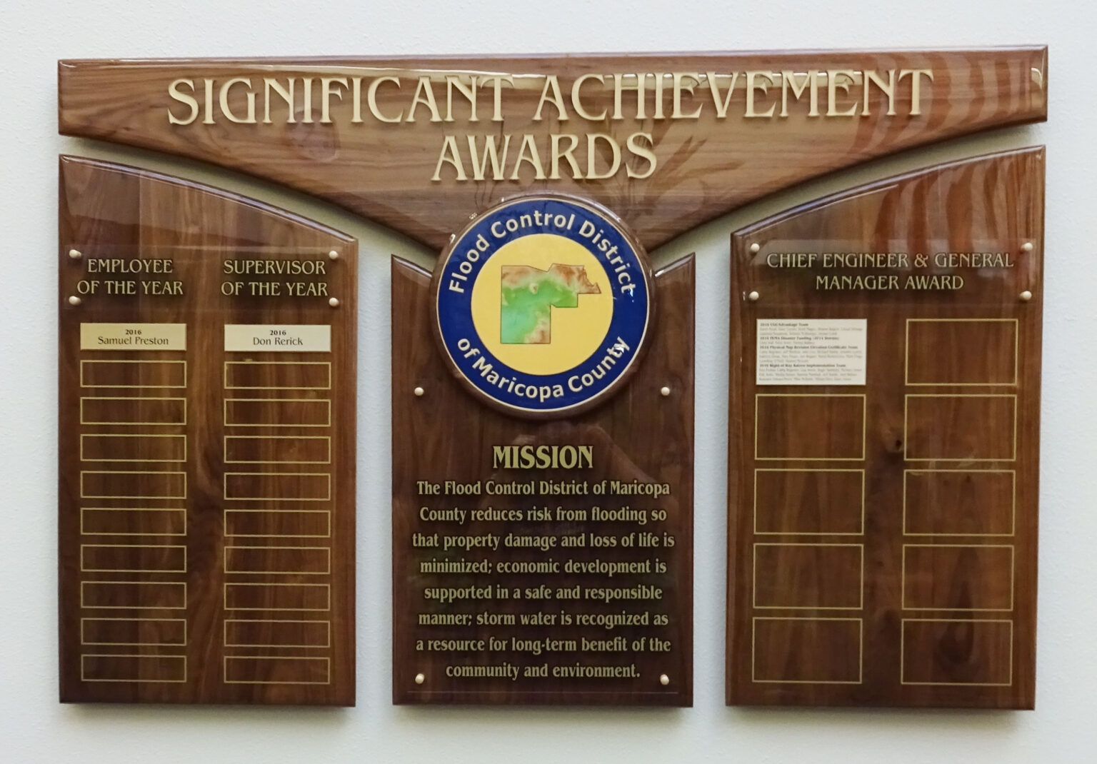 Yearly Recognition Award Wall Display | Lane Award